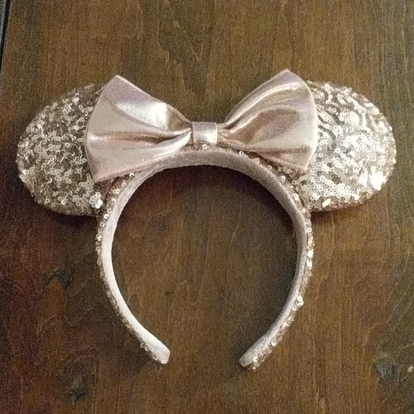 Disney | Costumes | Mini Mouse Ears Rosegold Sequins | Poshmark
